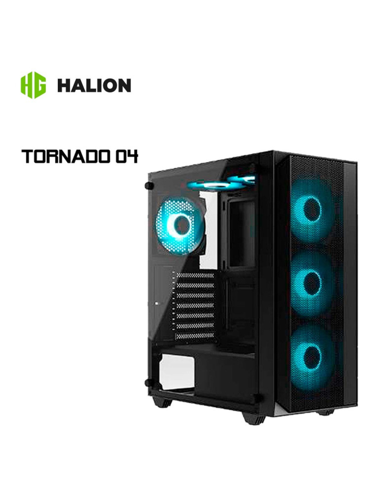 Case 600W Halion Tornado 04 Vidrio Templado ARGB Black