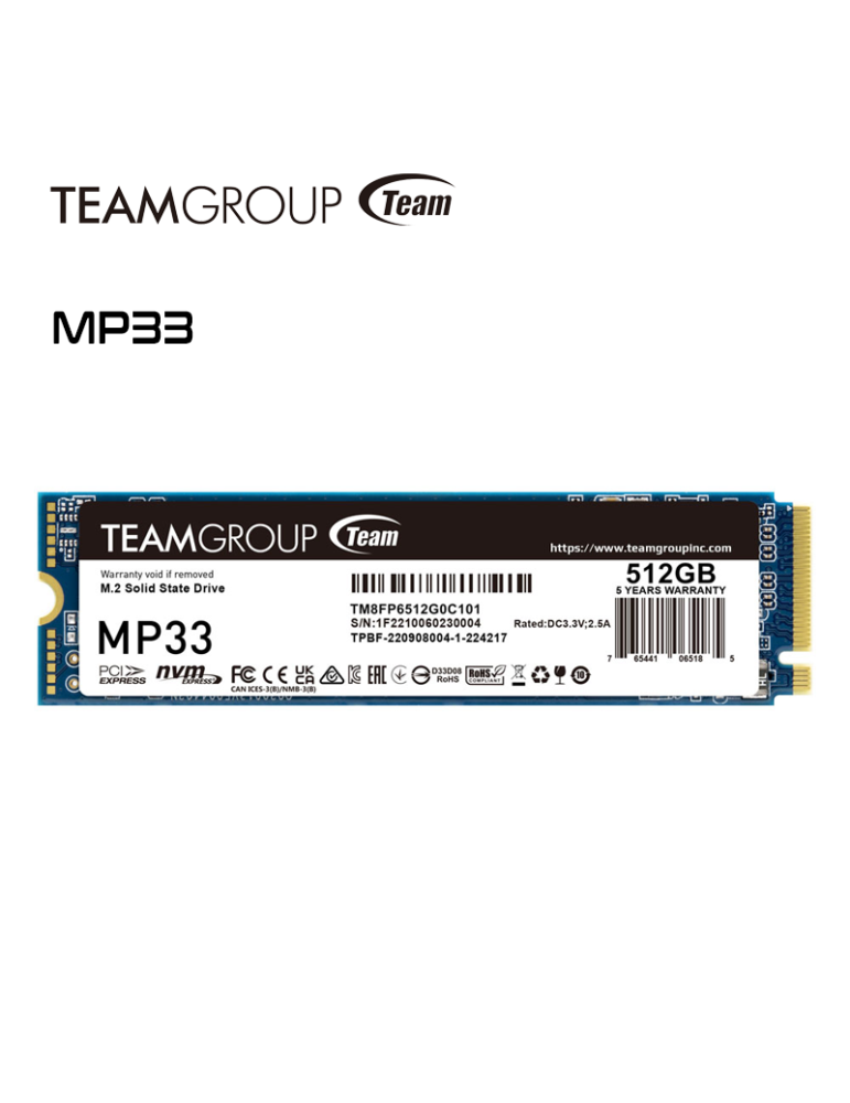 SSD M.2 Teamgroup MP33 512GB Nwne ( TM8FP6512G0C101 )